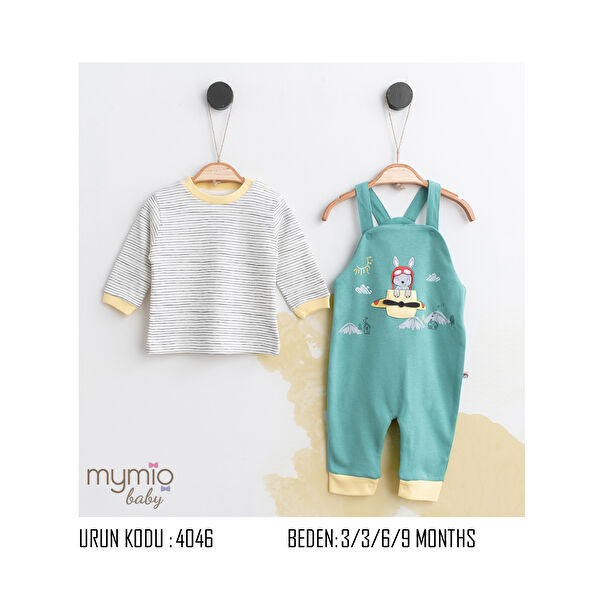 Mymio Bisiklet Yaka Baskılı Erkek Bebek 3'lü Takım