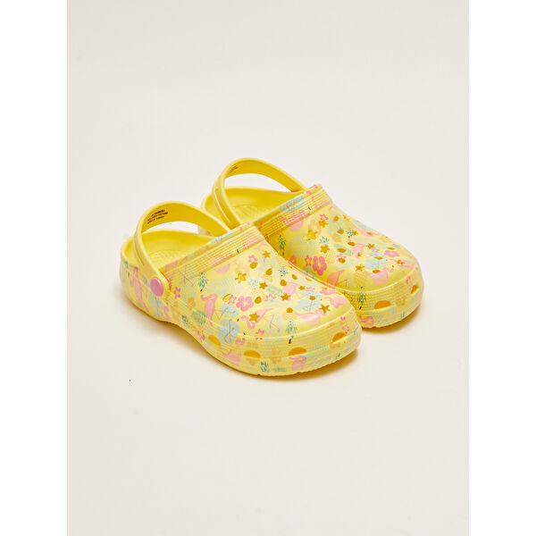 Baskılı Toka Detaylı Kız Çocuk Plaj Sandaleti