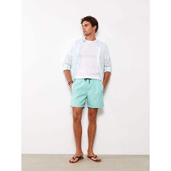 Kısa Boy Baskılı Erkek Deniz Şortu