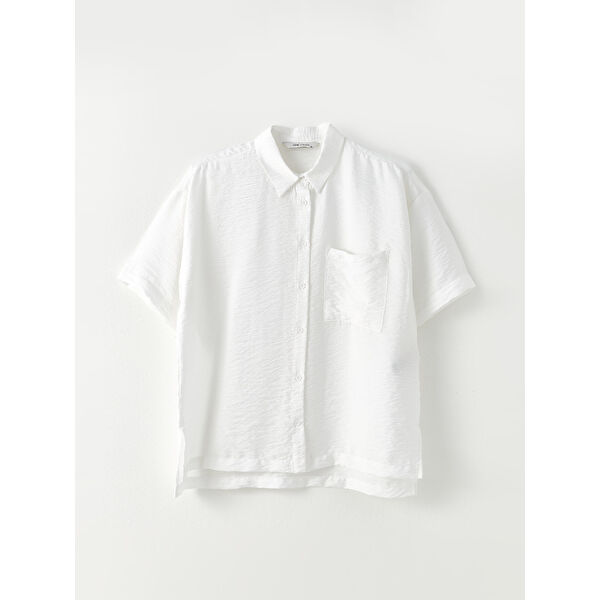 LCW VISION Önden Düğme Kapamalı Düz Kısa Kollu Kadın Gömlek