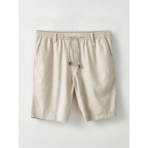 Standart Kalıp Keten Erkek Şort