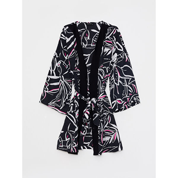 Şal Yaka Desenli Kadın Kimono
