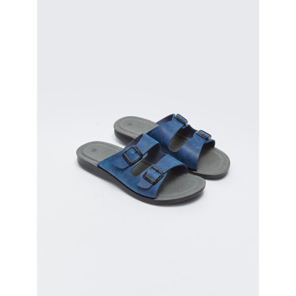 Çift Bantlı Tokalı Erkek Terlik