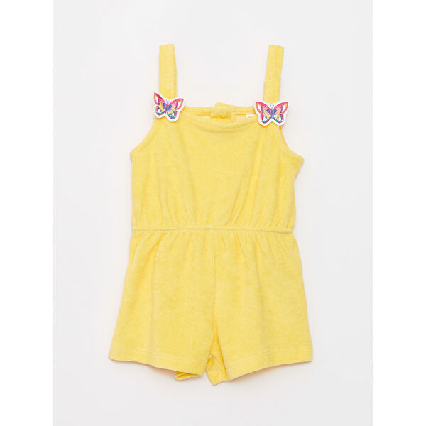 Kare Yaka Askılı Kız Bebek Salopet