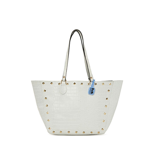 Bagmori Deri Görünümlü Metal Aksesuarlı Kadın Omuz Çantası