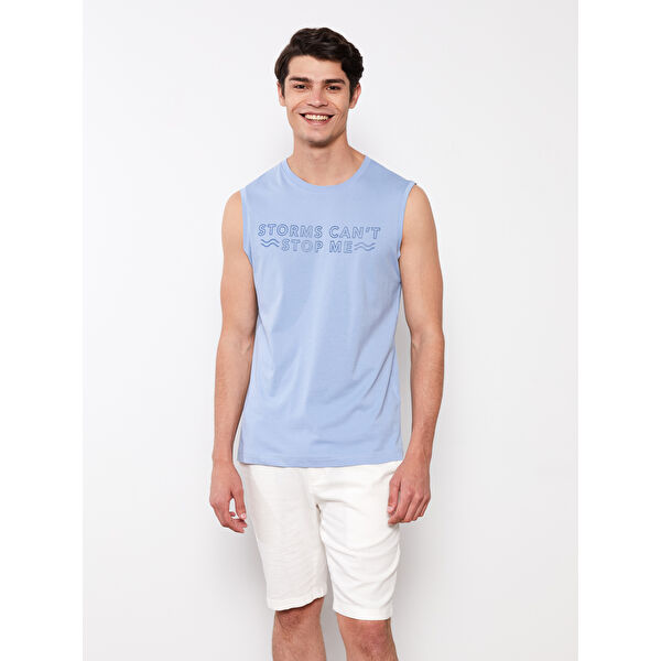 LCW CLASSIC Bisiklet Yaka Kolsuz Baskılı Erkek Atlet