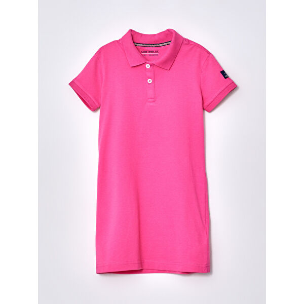 Polo Yaka Basic Kısa Kollu Kız Çocuk Elbise