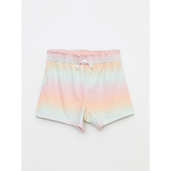 Beli Lastikli Batik Desenli Kız Çocuk Şort