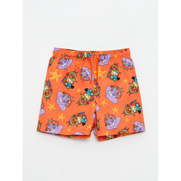 Beli Lastikli Kral Şakir Baskılı Hızlı Kuruyan Erkek Çocuk Deniz Şortu