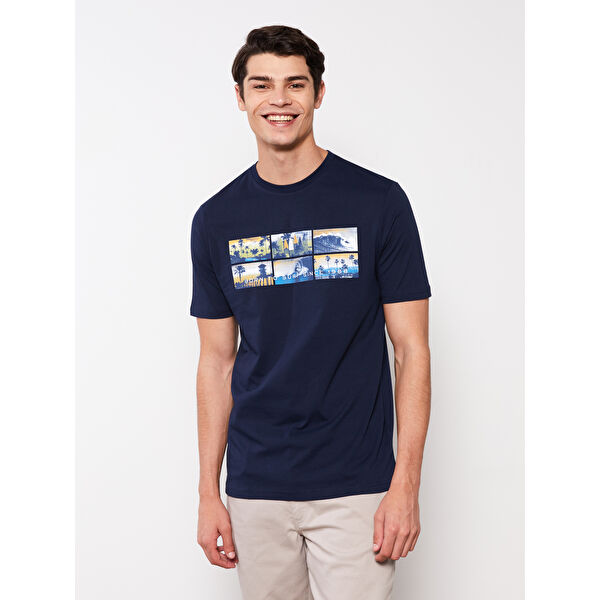 LCW CLASSIC Bisiklet Yaka Kısa Kollu Baskılı Penye Erkek Tişört