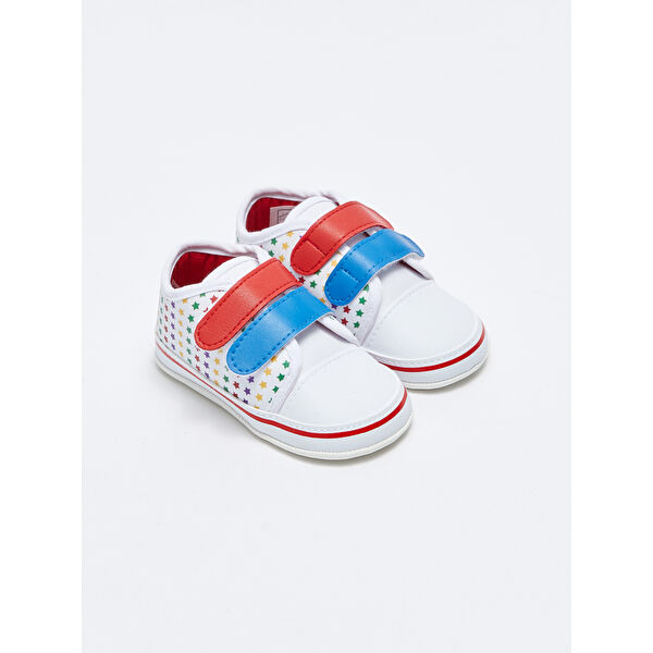 Baskılı Cırt Cırtlı Kız Bebek Yürüme Öncesi Ayakkabı