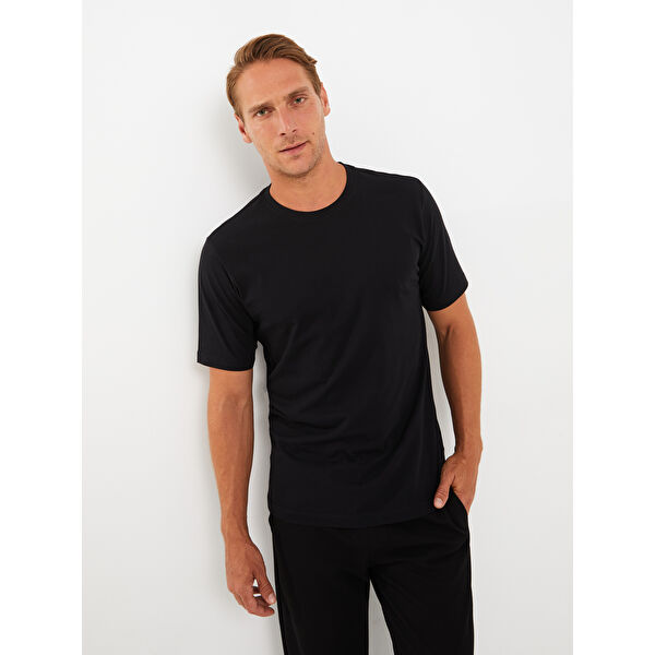 Bisiklet Yaka Kısa Kollu Penye Erkek Tişört