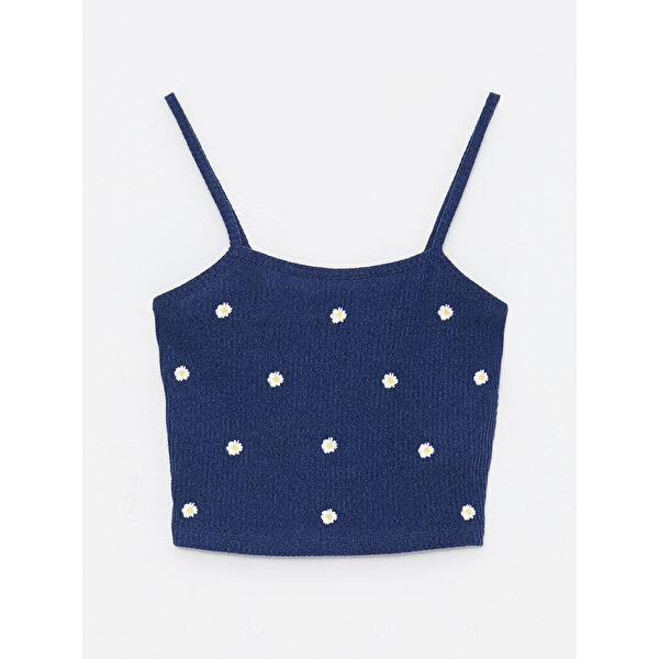 LCW CASUAL Kare Yaka Nakışlı Askılı Crop Kadın Atlet LCW CASUAL Kare Yaka Nakışlı Askılı Crop Kadın Atlet