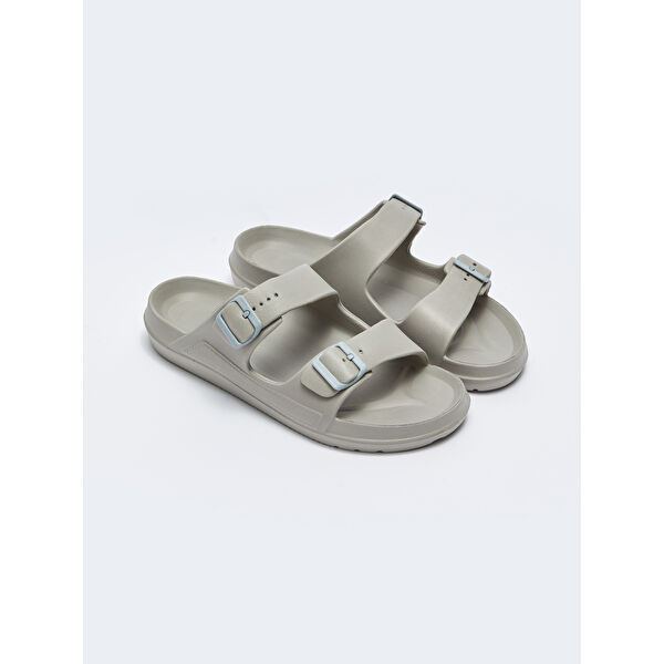 Çift Bantlı Toka Detaylı Erkek Terlik