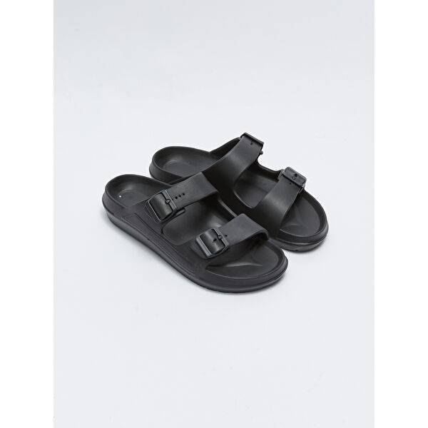 Çift Bantlı Toka Detaylı Erkek Terlik