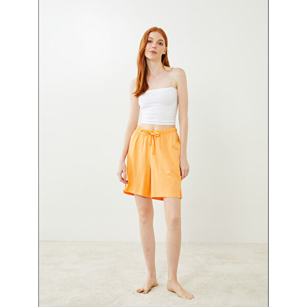 Beli Lastikli Düz Pamuklu Kadın Pijama Alt