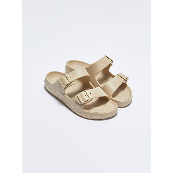 Çift Bantlı Toka Detaylı Erkek Terlik