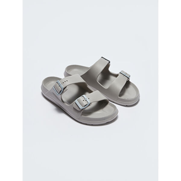 Çift Bantlı Toka Detaylı Erkek Terlik