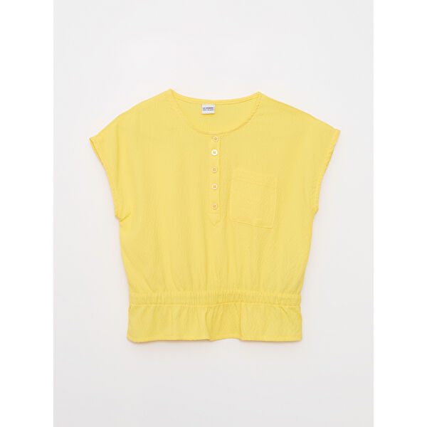 Bisiklet Yaka Basic Kısa Kollu Kız Çocuk Bluz Bisiklet Yaka Basic Kısa Kollu Kız Çocuk Bluz