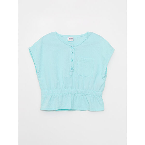 Bisiklet Yaka Basic Kısa Kollu Kız Çocuk Bluz