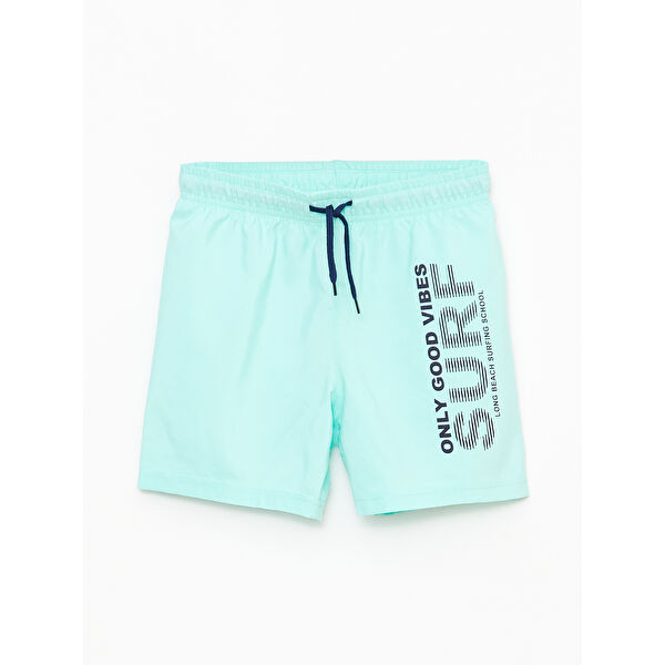 Beli Lastikli Baskılı Erkek Çocuk Deniz Şortu