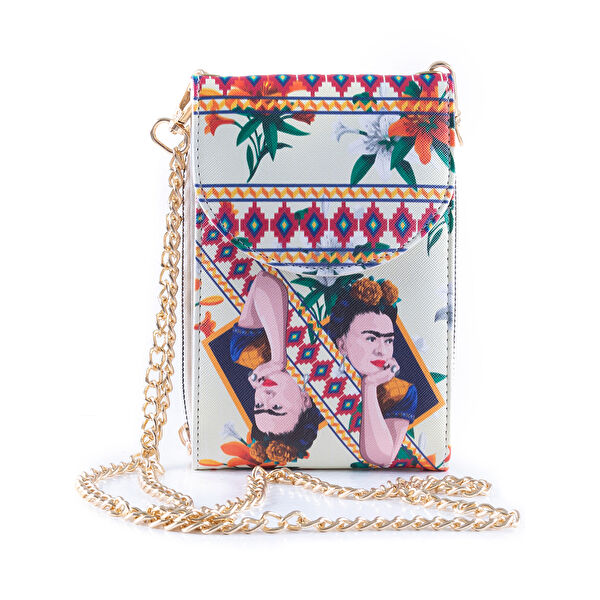 Ecrou Kadın Frida Kahlo Telefonluk Çanta Cüzdan 18x11 Cm