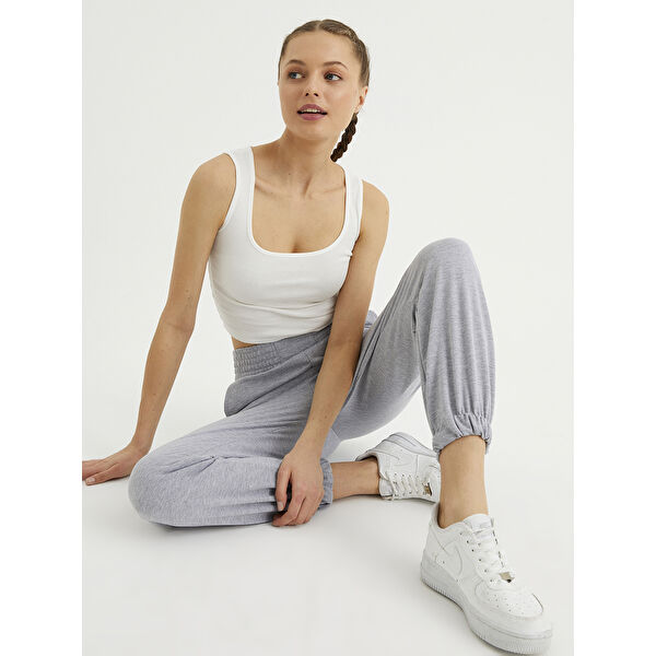 Ecrou U Yaka Düz Kadın Atlet