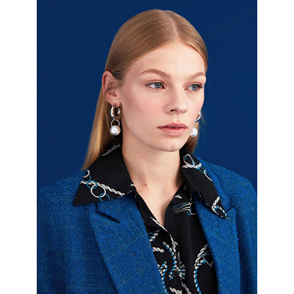 Önden Düğme Kapamalı Düz Uzun Kollu Tüvit Kadın Blazer Ceket Önden Düğme Kapamalı Düz Uzun Kollu Tüvit Kadın Blazer Ceket