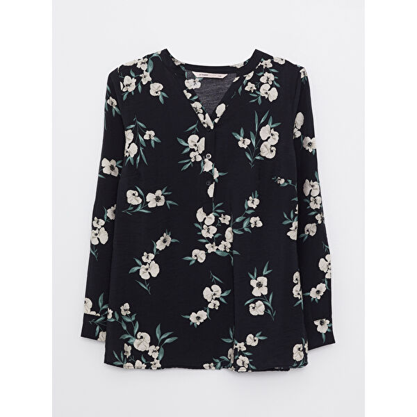 LCW GRACE Kaçık Yaka Çiçekli Uzun Kollu Kadın Bluz