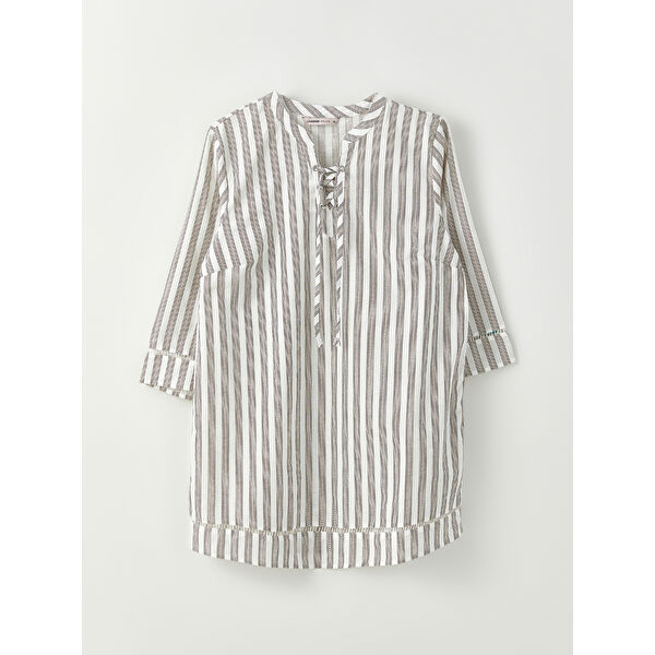 Kaçık Yaka Çizgili Pamuklu Kadın Tunik Kaçık Yaka Çizgili Pamuklu Kadın Tunik