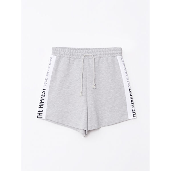LCW CASUAL Beli Lastikli Yazı Baskılı Kadın Şort