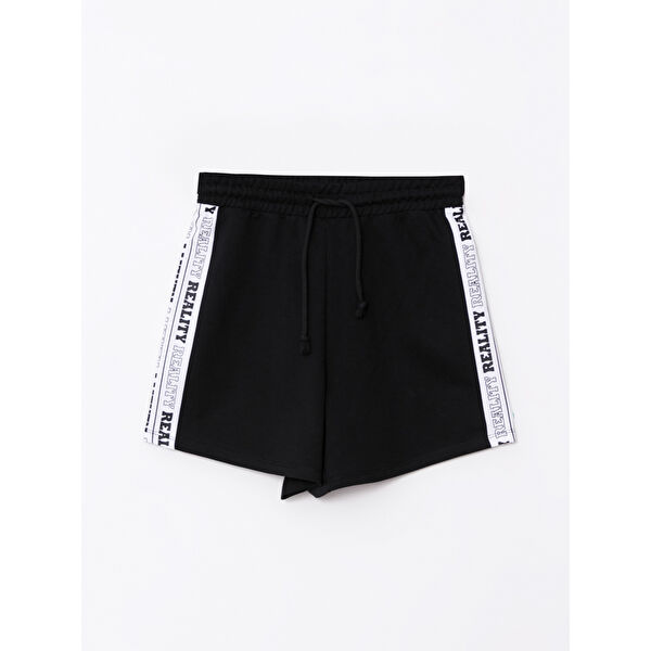 LCW CASUAL Beli Lastikli Yazı Baskılı Kadın Şort