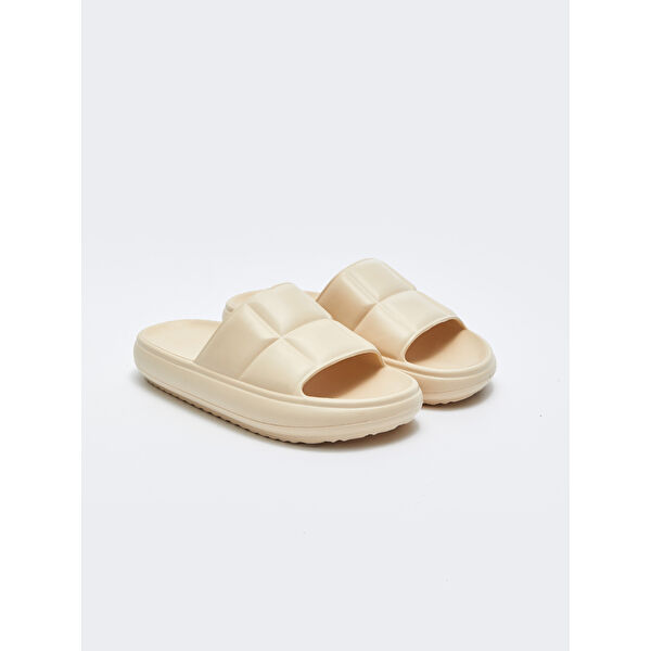 Kendinden Desenli Tek Bantlı Kadın Terlik