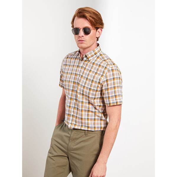 LCW CLASSIC Regular Fit Kısa Kollu Ekose Poplin Erkek Gömlek LCW CLASSIC Regular Fit Kısa Kollu Ekose Poplin Erkek Gömlek