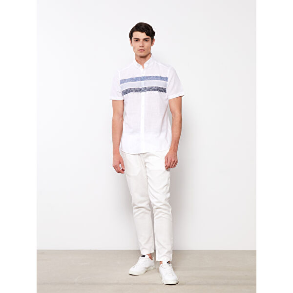 LCW CLASSIC Slim Fit Kısa Kollu Çizgili Poplin Erkek Gömlek LCW CLASSIC Slim Fit Kısa Kollu Çizgili Poplin Erkek Gömlek