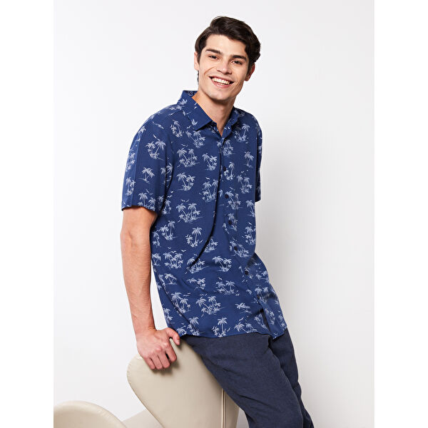 LCW CLASSIC Regular Fit Kısa Kollu Desenli Erkek Gömlek LCW CLASSIC Regular Fit Kısa Kollu Desenli Erkek Gömlek