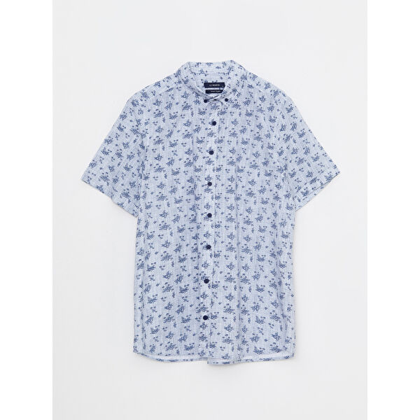 LCW CLASSIC Regular Fit Kısa Kollu Desenli Poplin Erkek Gömlek LCW CLASSIC Regular Fit Kısa Kollu Desenli Poplin Erkek Gömlek