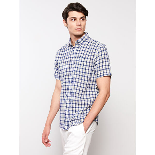 LCW CLASSIC Regular Fit Kısa Kollu Ekose Erkek Gömlek LCW CLASSIC Regular Fit Kısa Kollu Ekose Erkek Gömlek