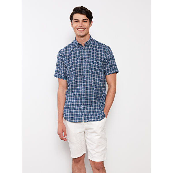 LCW CLASSIC Regular Fit Kısa Kollu Ekose Erkek Gömlek LCW CLASSIC Regular Fit Kısa Kollu Ekose Erkek Gömlek