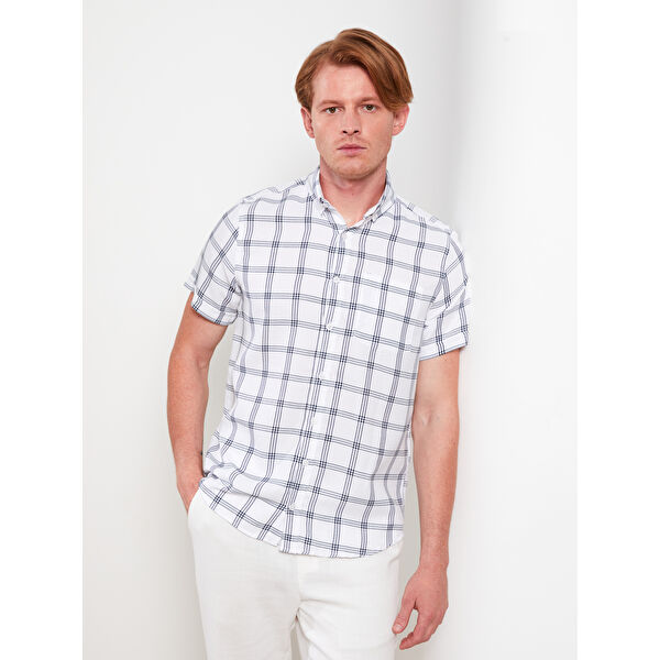 Regular Fit Kısa Kollu Ekose Erkek Gömlek Regular Fit Kısa Kollu Ekose Erkek Gömlek