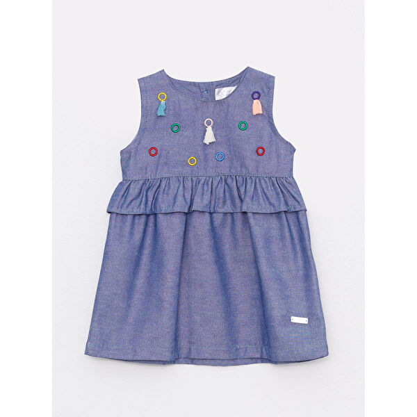 Luggi Baby Bisiklet Yaka Kız Bebek Elbise