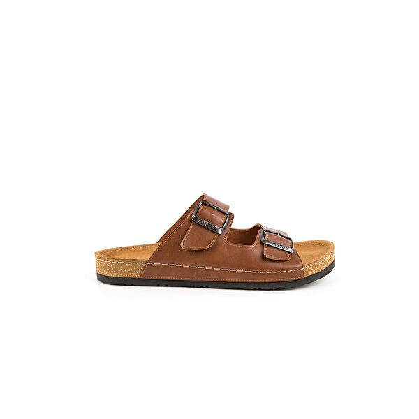 Muya Çift Bantlı Toka Detaylı Erkek Terlik