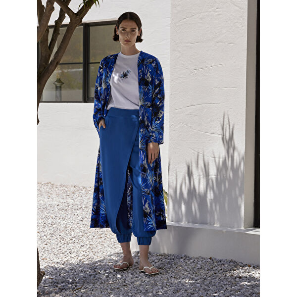 MODEST Şal Yaka Desenli Uzun Kollu Kadın Kimono MODEST Şal Yaka Desenli Uzun Kollu Kadın Kimono