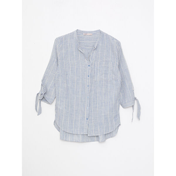 LCW GRACE Hakim Yaka Çizgili Pamuklu Kadın Gömlek