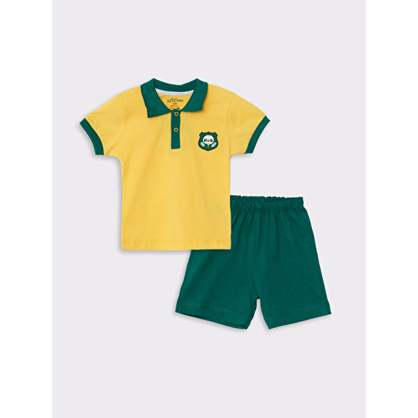 Aziz Bebe Polo Yaka Erkek Bebek 2'li Takım Aziz Bebe Polo Yaka Erkek Bebek 2'li Takım