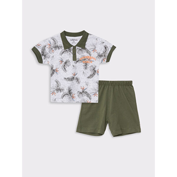 Aziz Bebe Polo Yaka Erkek Bebek 2'li Takım Aziz Bebe Polo Yaka Erkek Bebek 2'li Takım