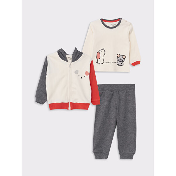 Aziz Bebe Bisiklet Yaka Erkek Bebek 3'lü Takım Aziz Bebe Bisiklet Yaka Erkek Bebek 3'lü Takım