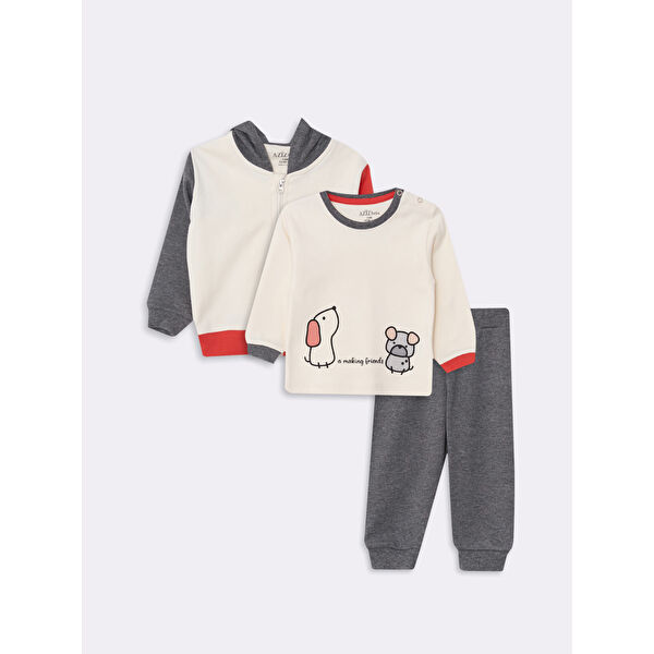 Aziz Bebe Bisiklet Yaka Erkek Bebek 3'lü Takım Aziz Bebe Bisiklet Yaka Erkek Bebek 3'lü Takım