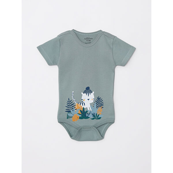 Aziz Bebe Bisiklet Yaka Erkek Bebek Çıtçıtlı Body Aziz Bebe Bisiklet Yaka Erkek Bebek Çıtçıtlı Body