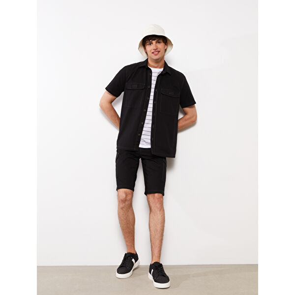 Standart Kalıp Gabardin Erkek Şort